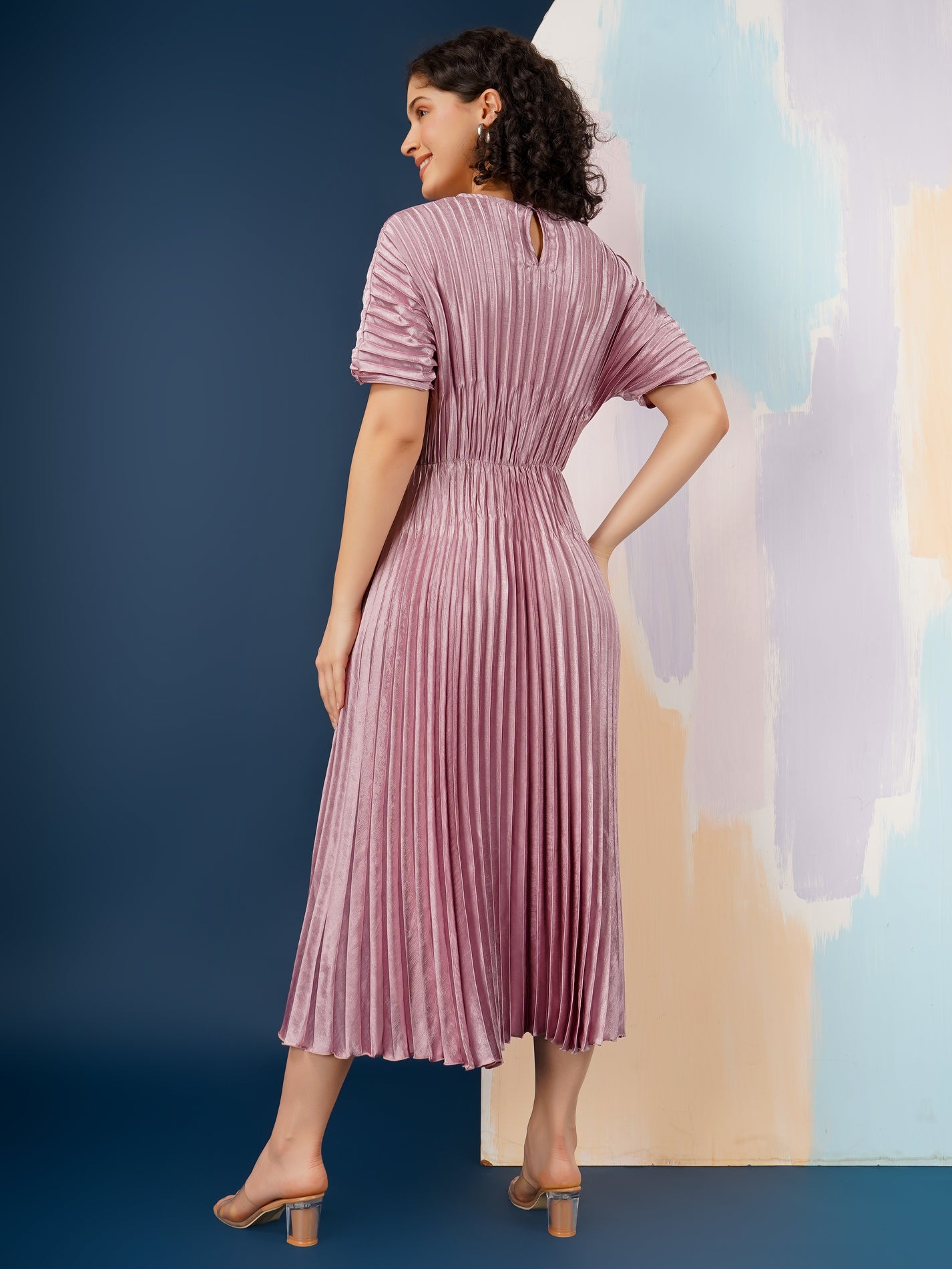 Buy Metallic Dress online available in Blush, Teal, & Silver